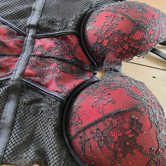 La SENZA | Intimates & Sleepwear | La Senza Black And Red Mesh And Lace ...